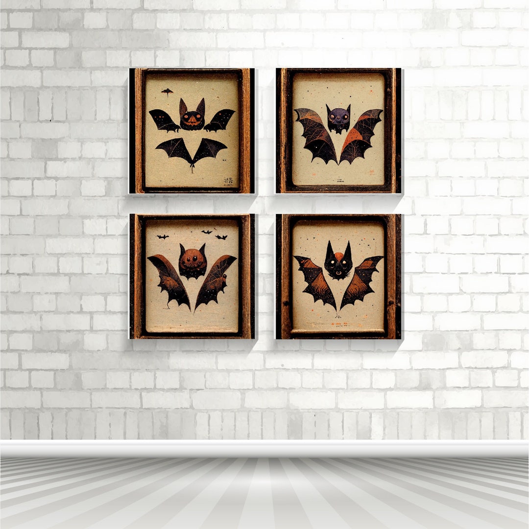 Halloween Bats | Vintage Halloween Bats | Halloween Bats Poster | 4 ...