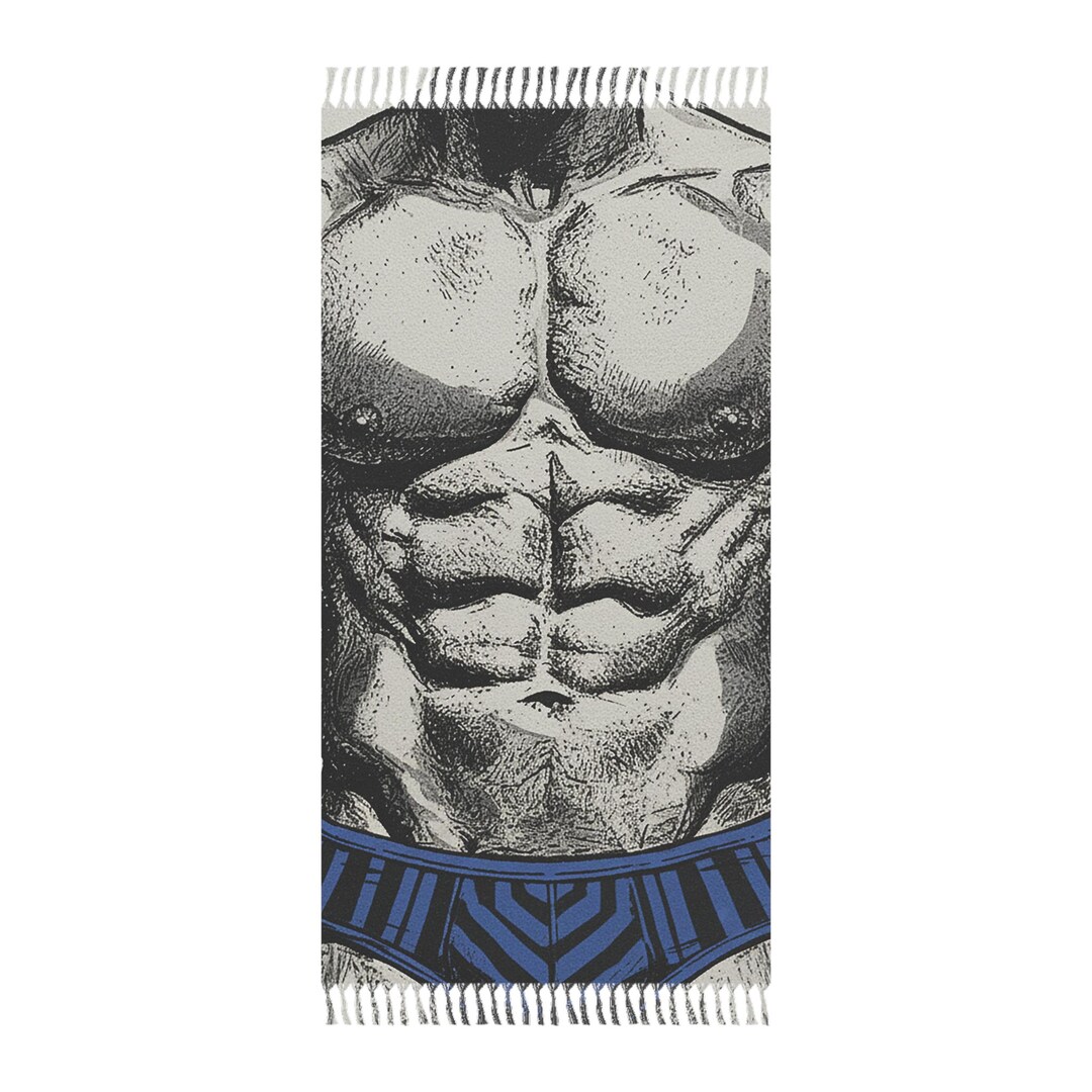 Fire Island Muscle Man Beach Cloth | Blue Speedo, Beach Blanket - Etsy ...