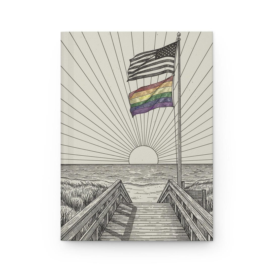 Beach Pride Flag | Fire Island Lined Journal - Etsy