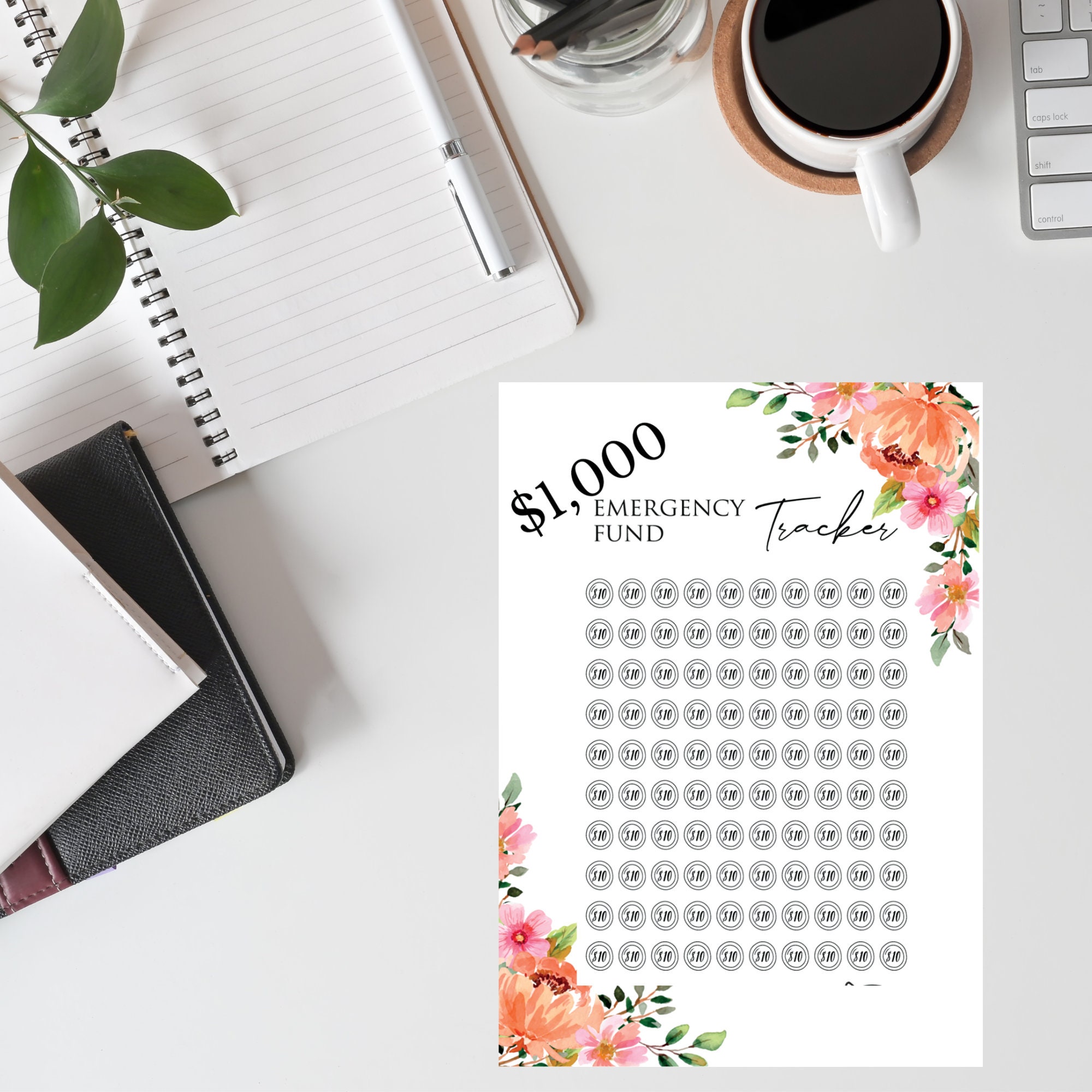 1000 Emergency Fund Savings Challenge Printable That Fits A5 - Etsy