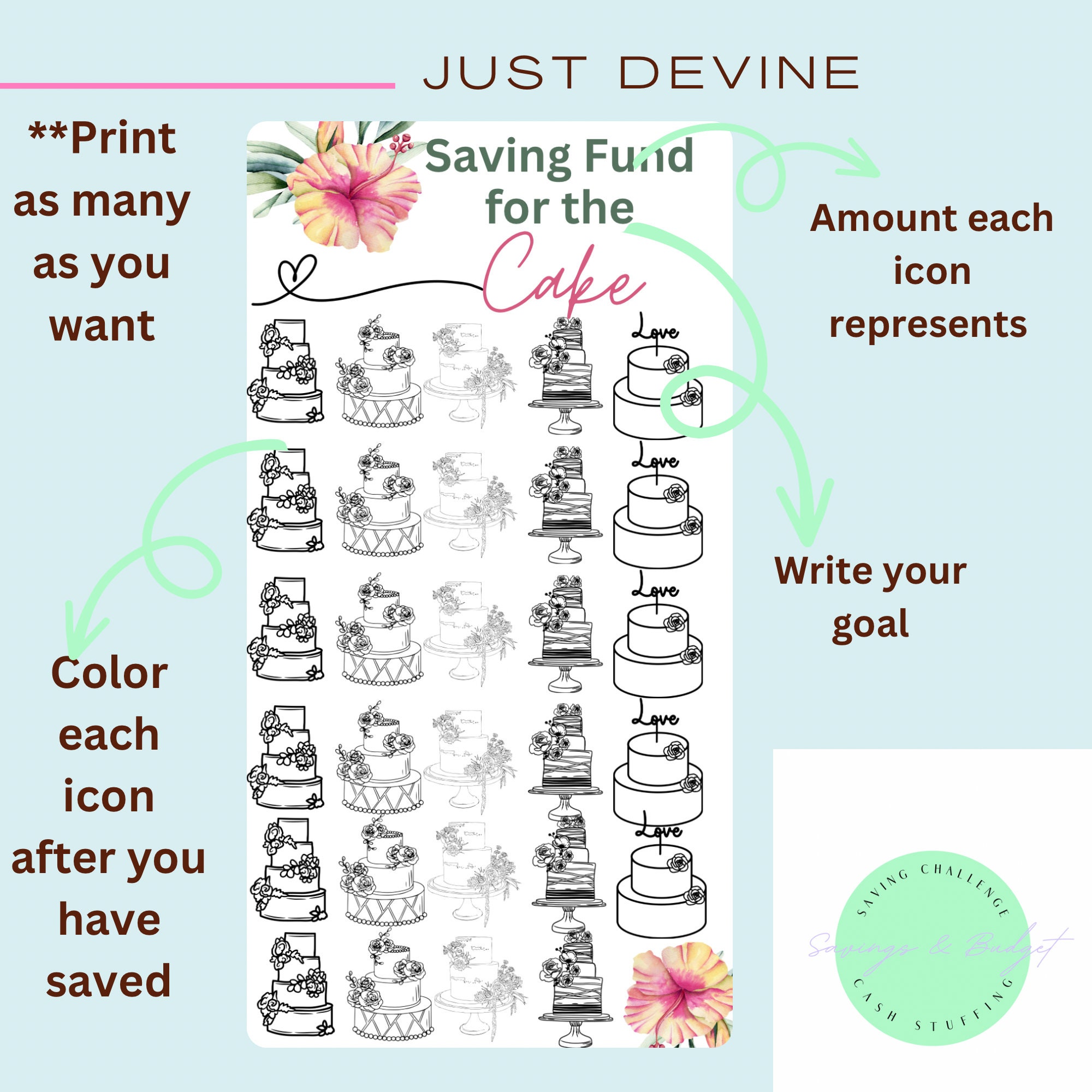Wedding Savings Challenge Printable for Wedding Venue Budget - Etsy