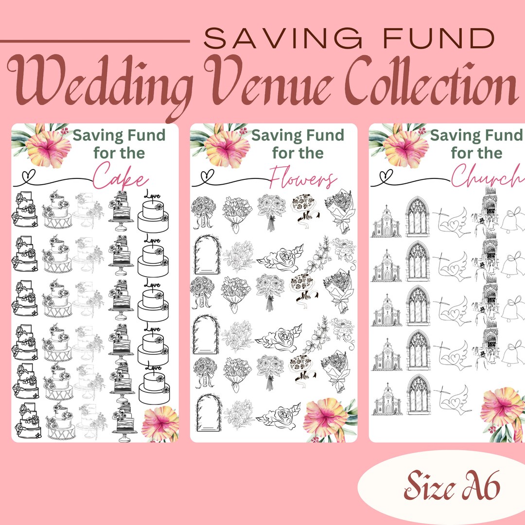 Wedding Savings Challenge Printable for Wedding Venue Budget Wedding ...