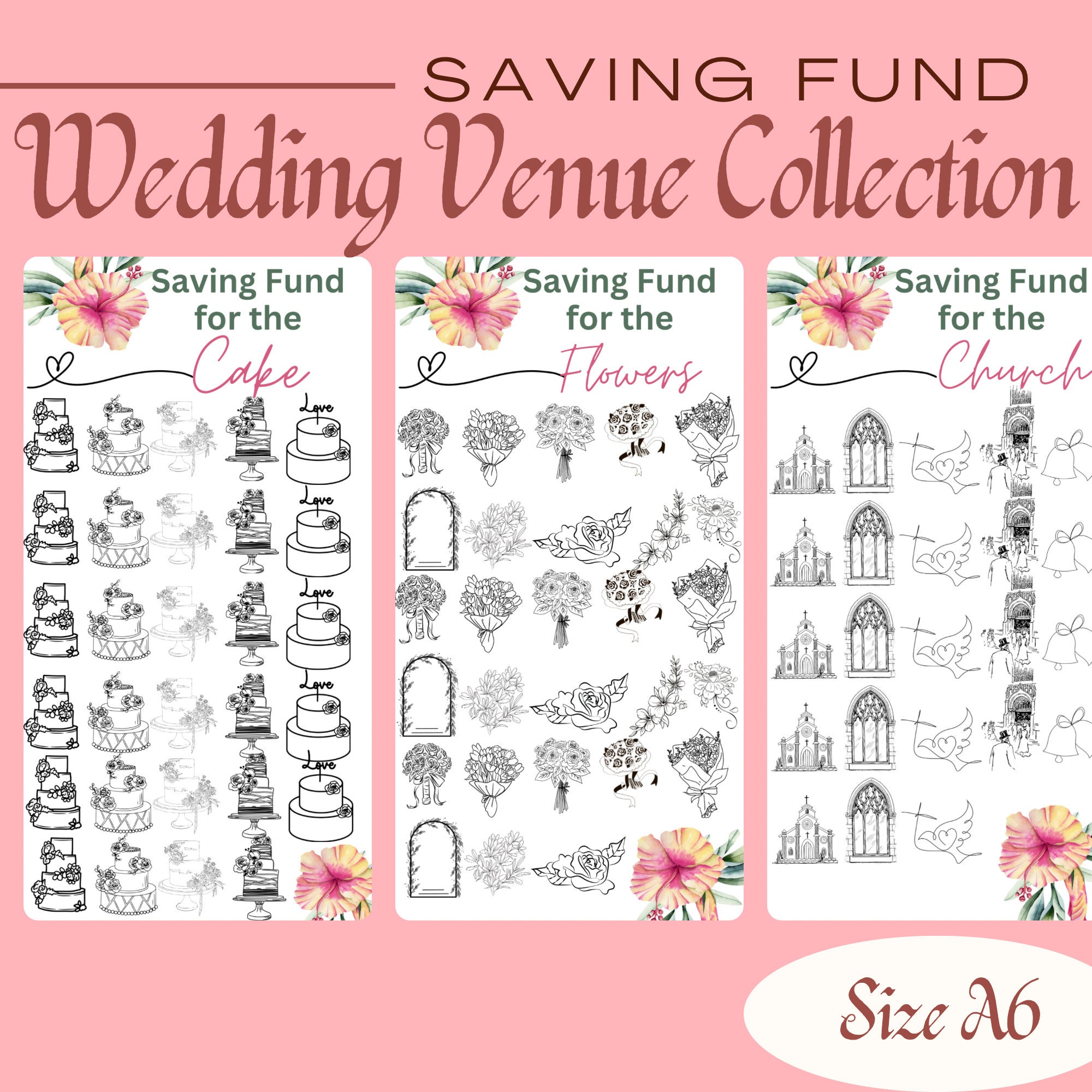 Wedding Savings Challenge Printable for Wedding Venue Budget - Etsy