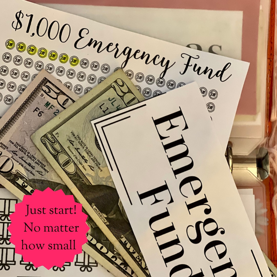 Emergency Fund Tracker Insert, Savings Challenge Printable, A6 Sized ...