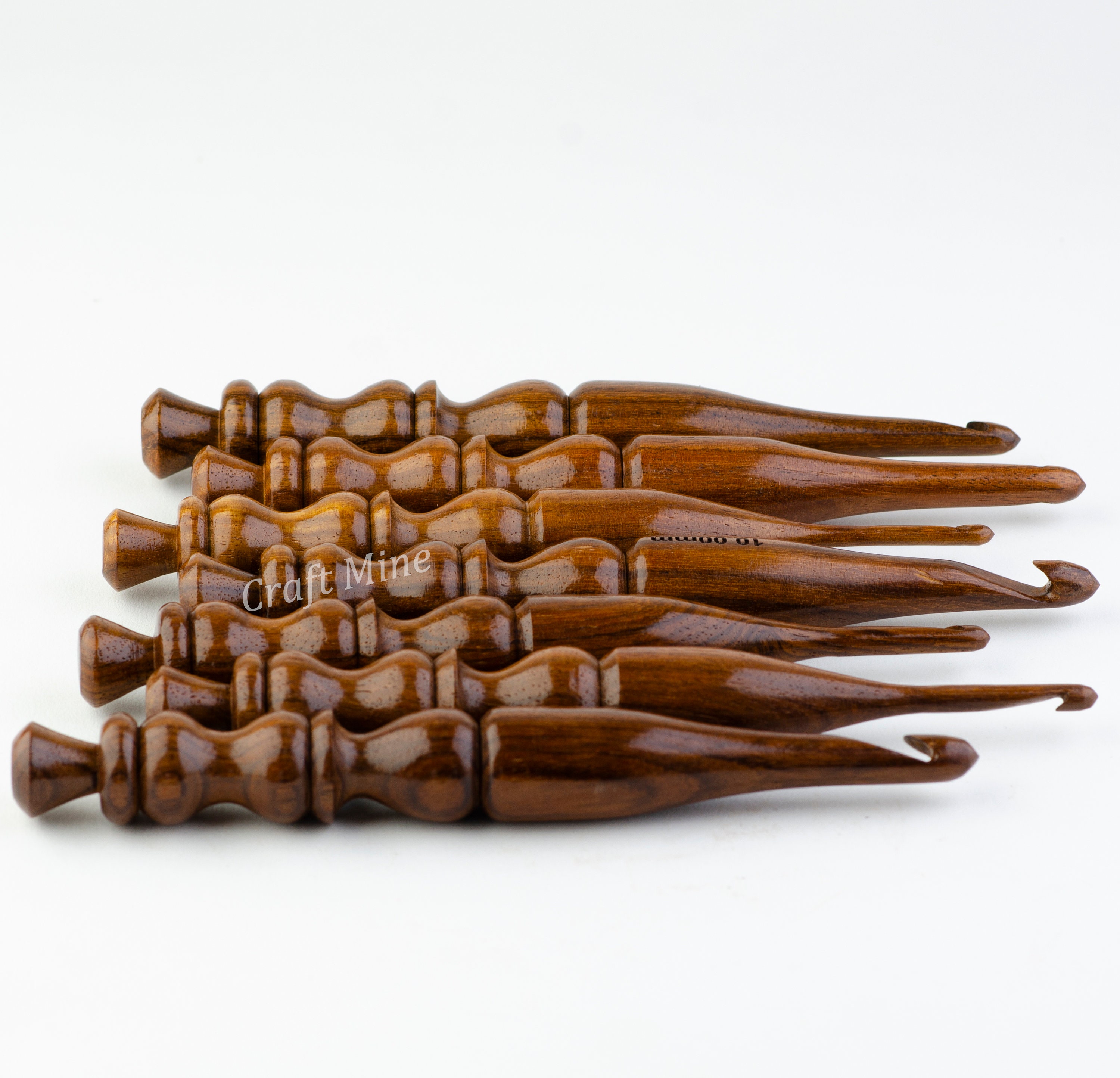 Handmade Wooden Crochet Hooks Set of 7 Set 4mm to 10mm and Crochet ...
