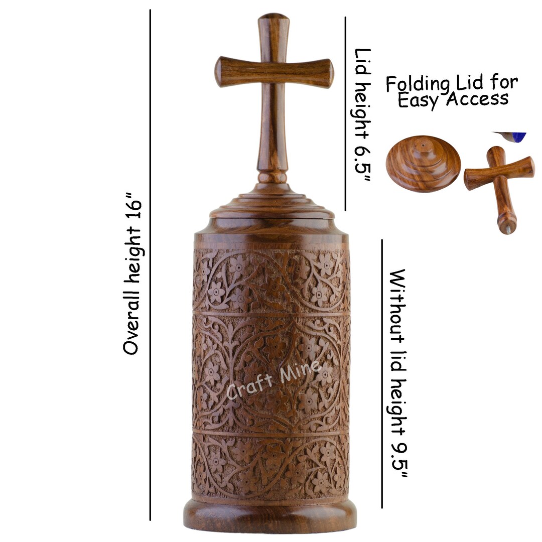 Handcrafted Rosewood Cremation Urn With Folding Cross Lid - Etsy