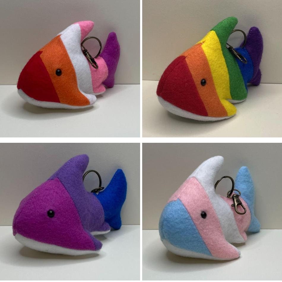 Pride Mini Shark Plushie or Keychain Gay Trans Pride Month LBGTQ ...