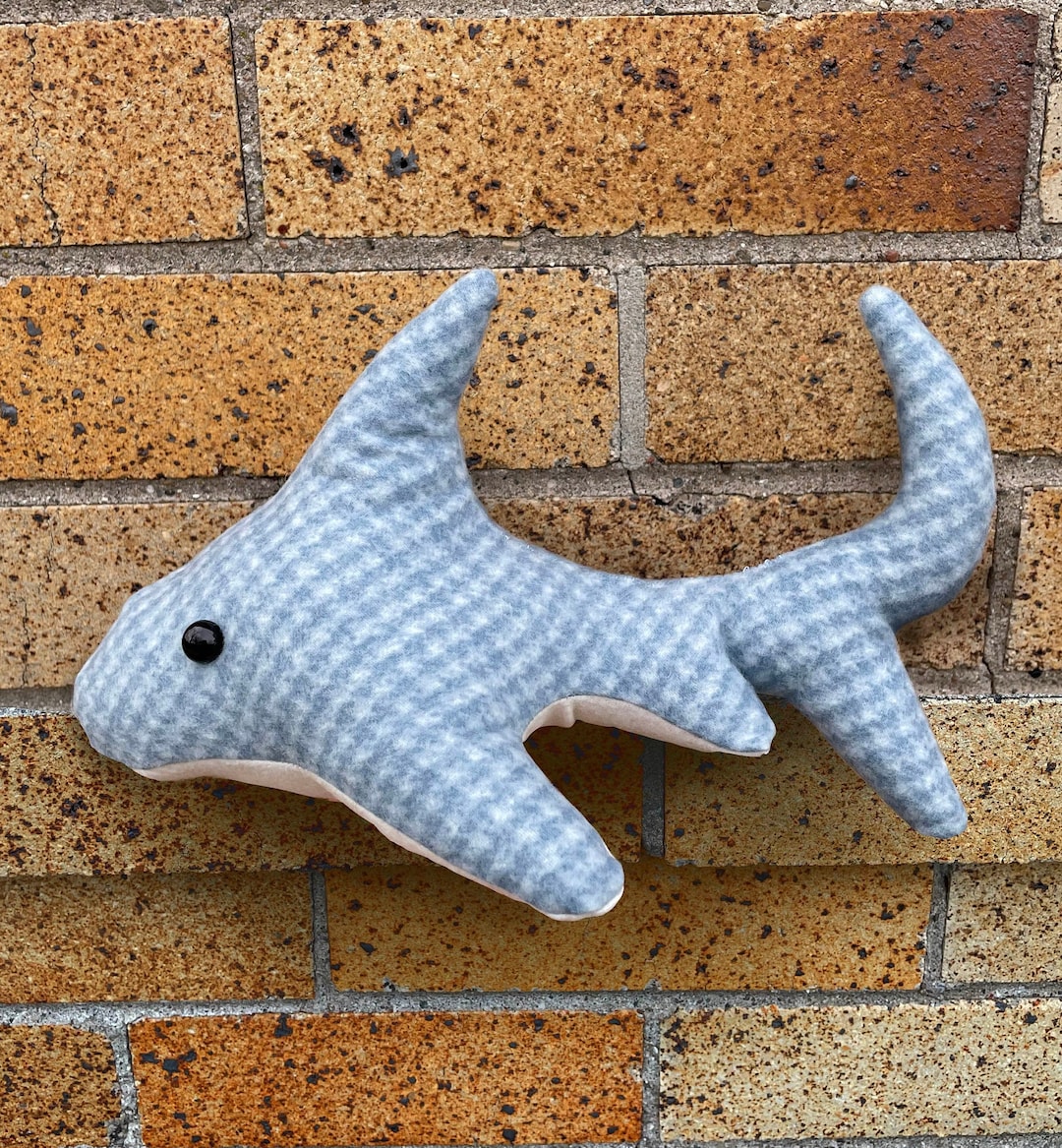 Blue Shark Handmade Plushie - Cute Handsewn Squishy Shark Stuffed ...