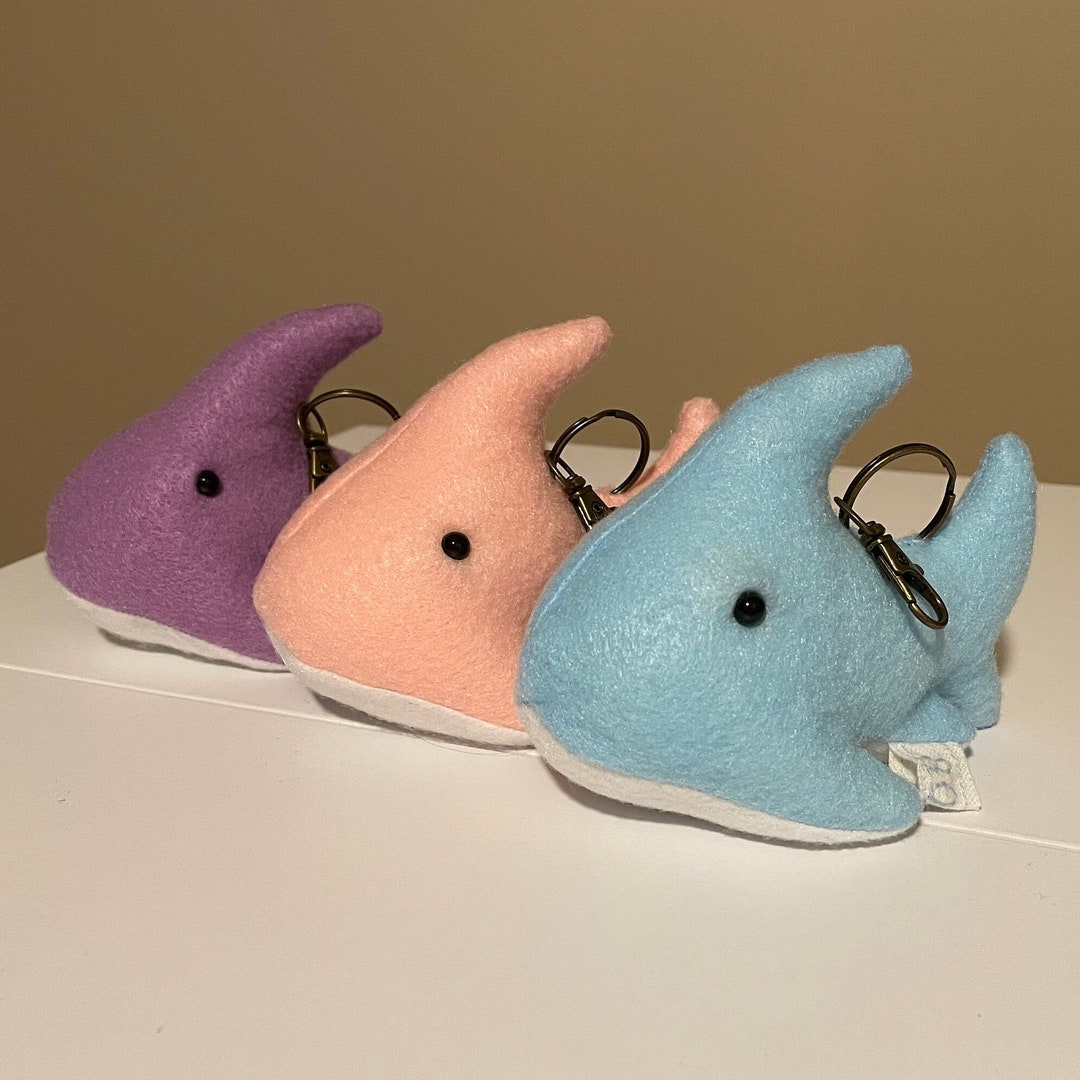 Felt Mini Shark Plush Keychain | Cute Handsewn Stuffed Animal Shark ...