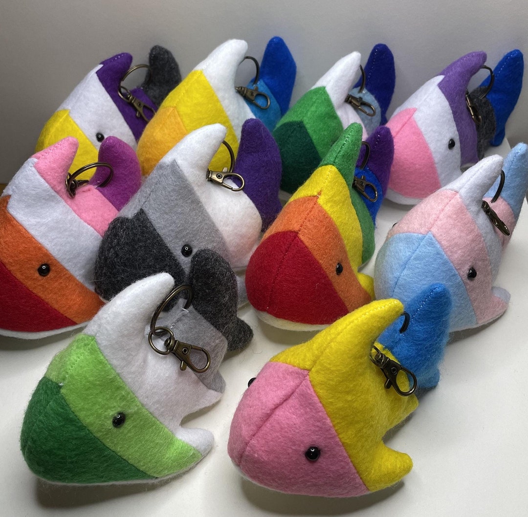 Pride Mini Shark Plushie or Keychain | Gay Trans Pride Month LBGTQ+ ...
