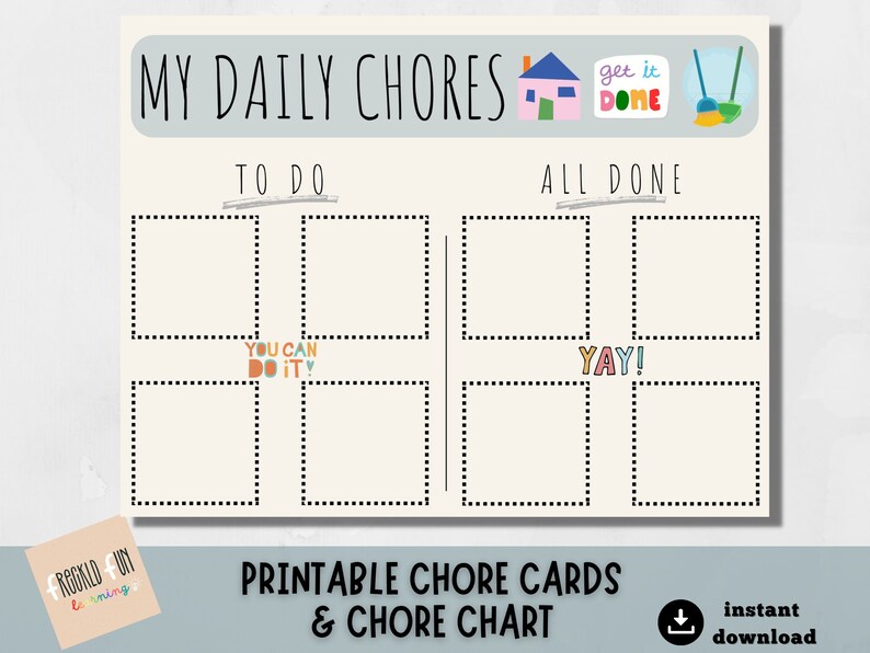 Chore Chart Chore Cards Chore Chart for Kids Chore Chart - Etsy Hong Kong