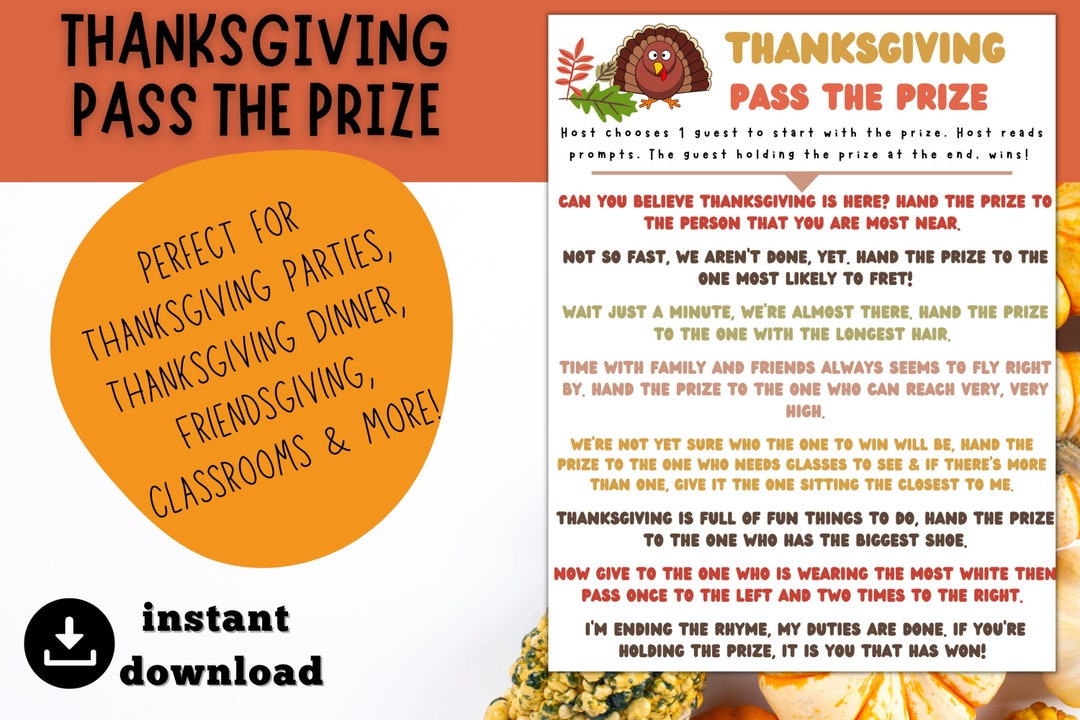 Thanksgiving Games Pass the Present Thanksgiving Thanksgiving Party ...