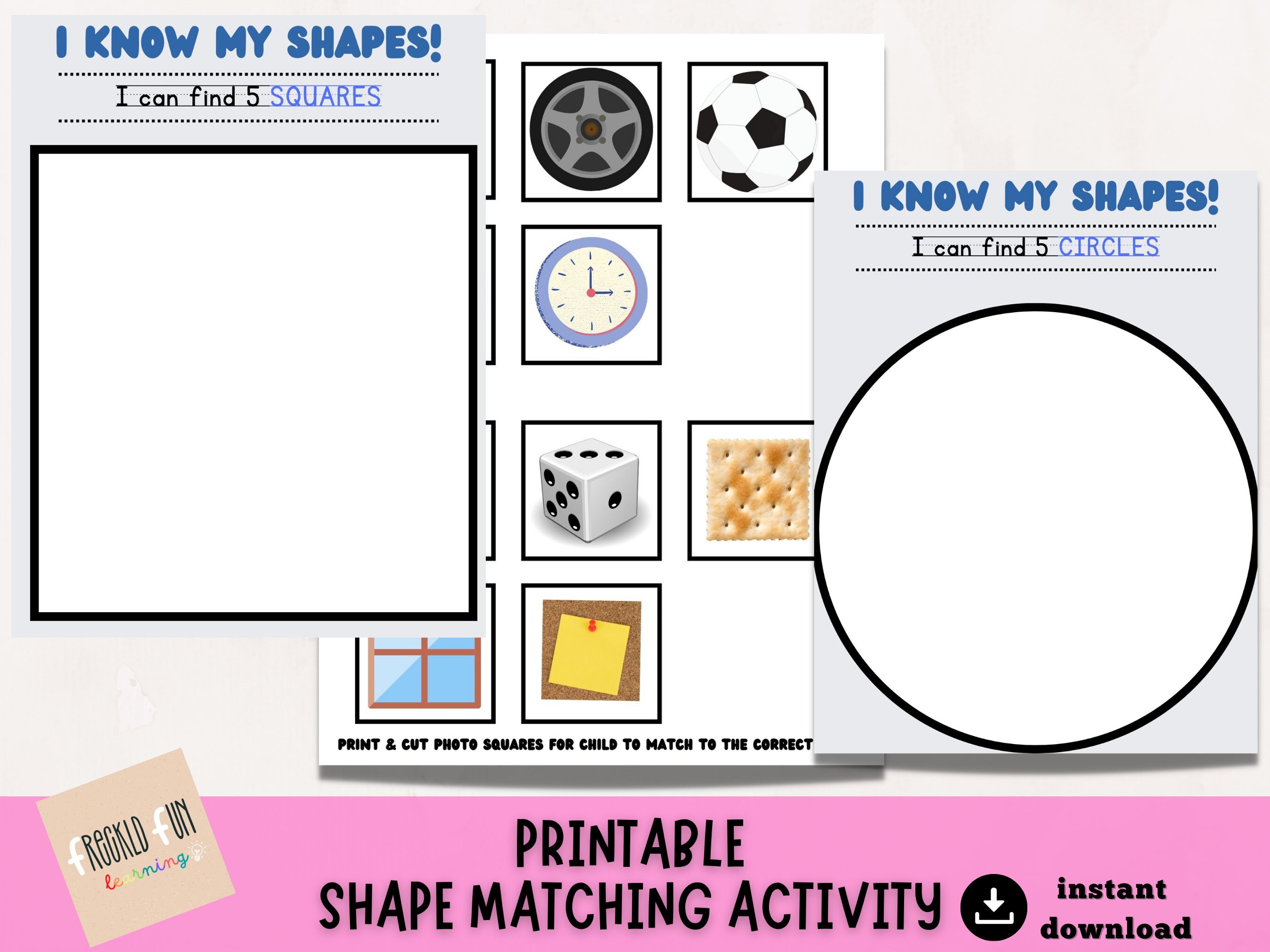 Shapes Matching Activity Shapes Printable Learning Shapes Toddler ...