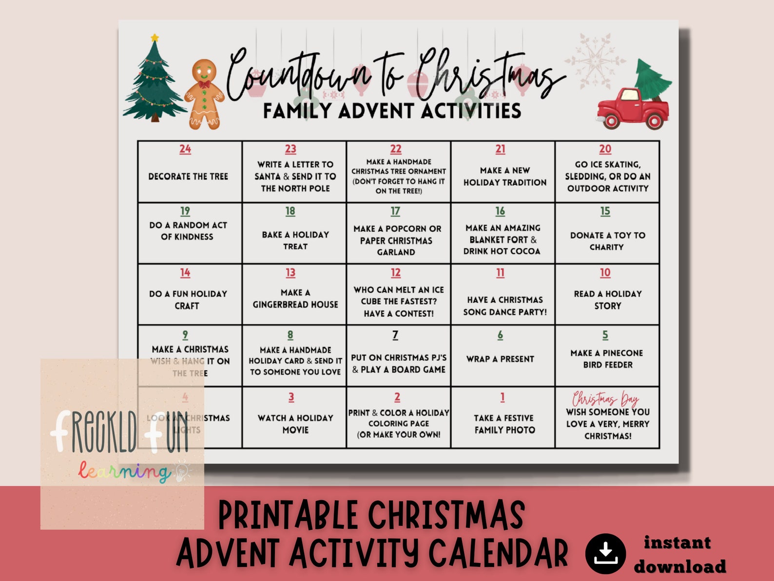 Advent Calendar Christmas Advent Calendar Christmas Activities for Kids ...