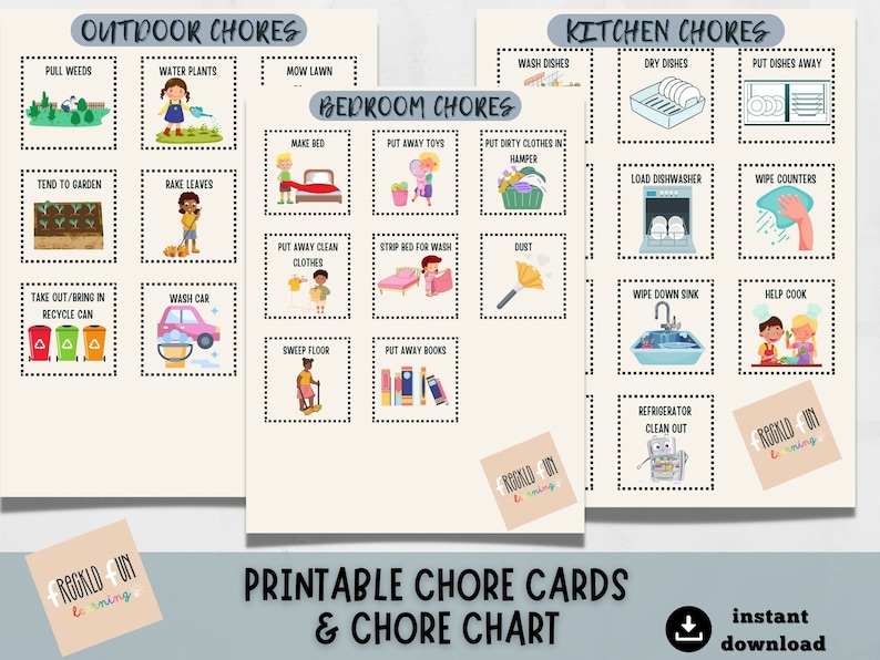 Chore Chart Chore Cards Chore Chart for Kids Chore Chart - Etsy