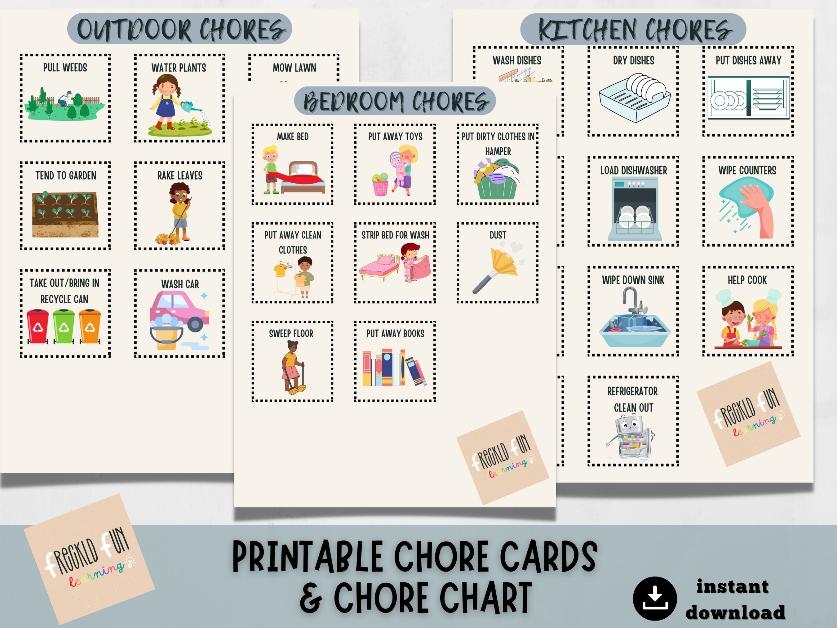 Chore Chart Chore Cards Chore Chart for Kids Chore Chart Printable ...
