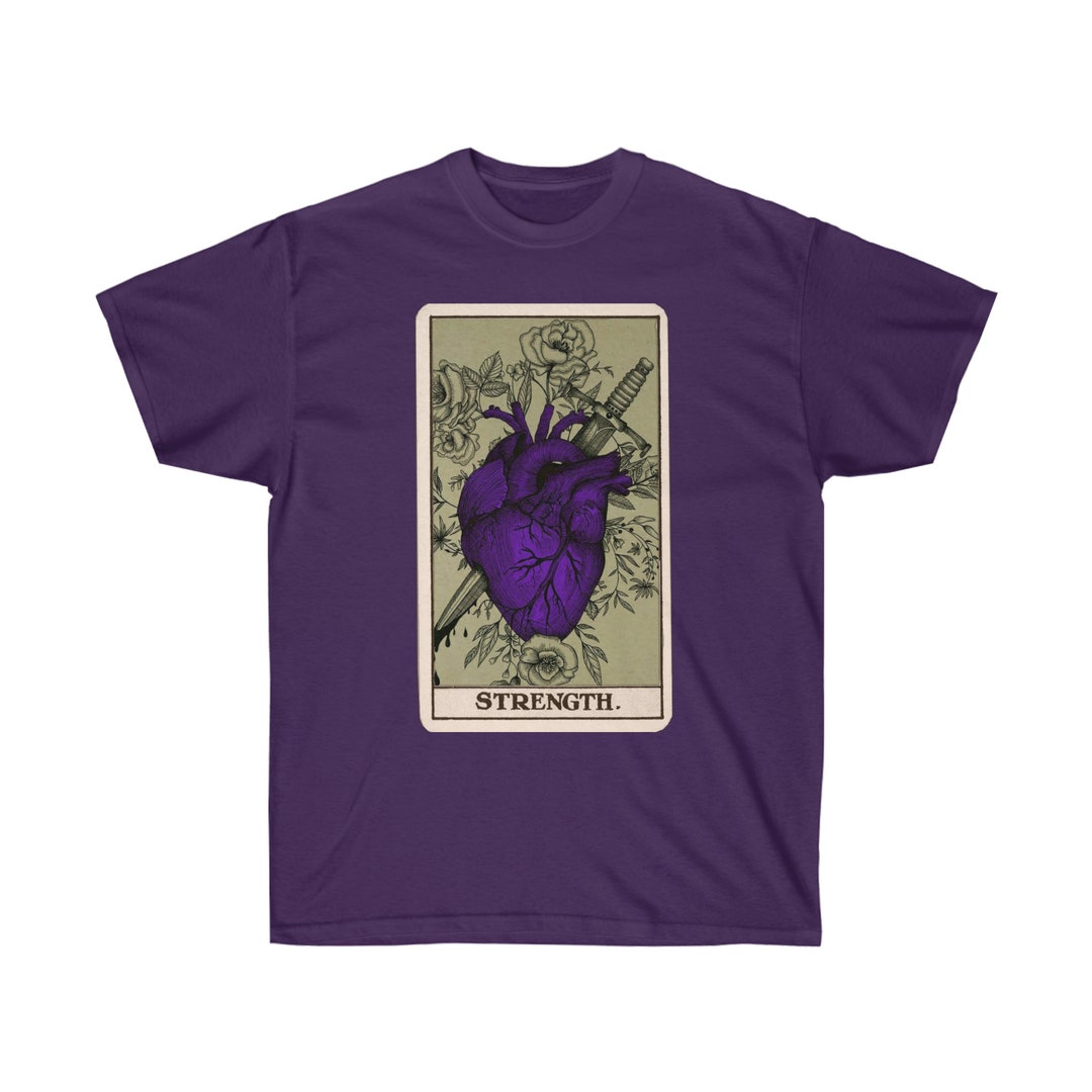 Purple Heart, Tarot Card, Purple Heart, Strength Tarot Card, Gothic ...