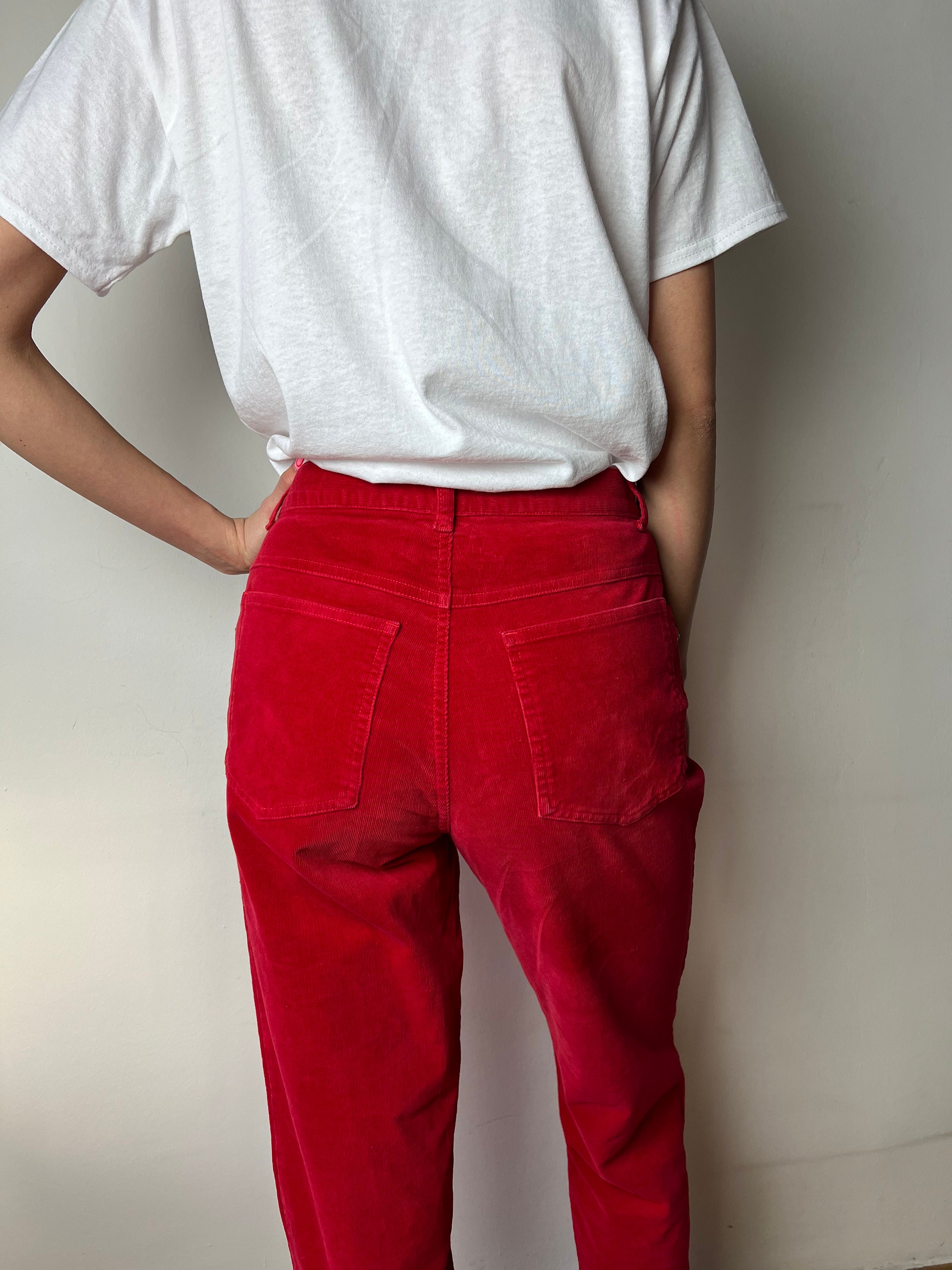 NAF NAF Corduroy Straight Leg High Waist Trousers / Size 36 - Etsy