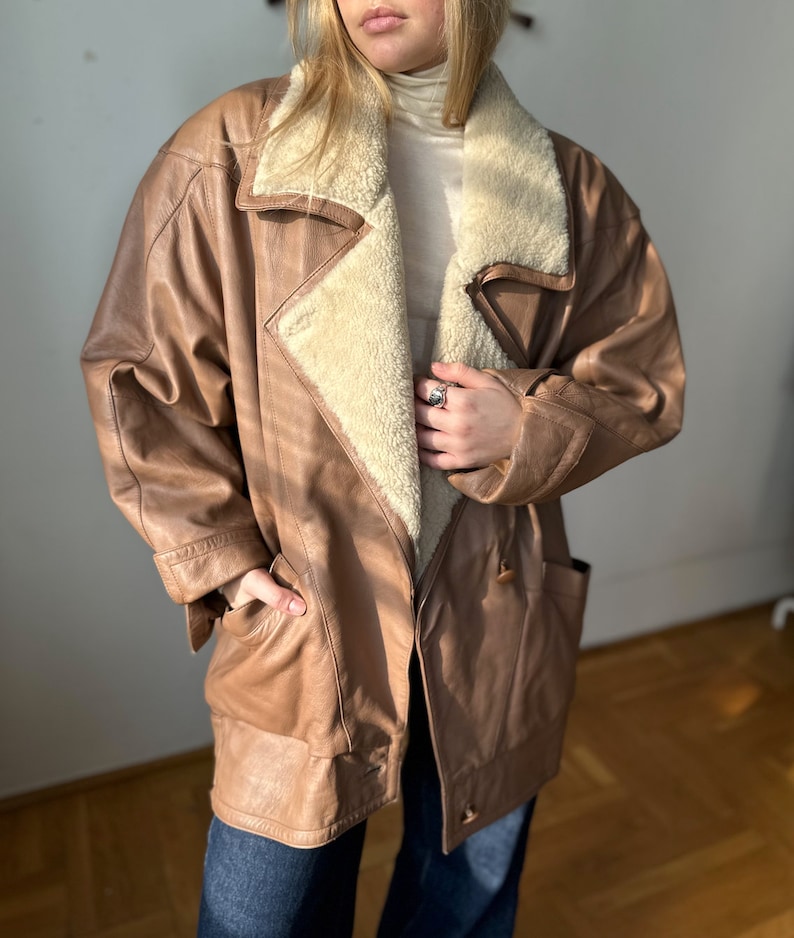 Vintage Light Brown Color Shearling Coat / Jacket / Winter - Etsy
