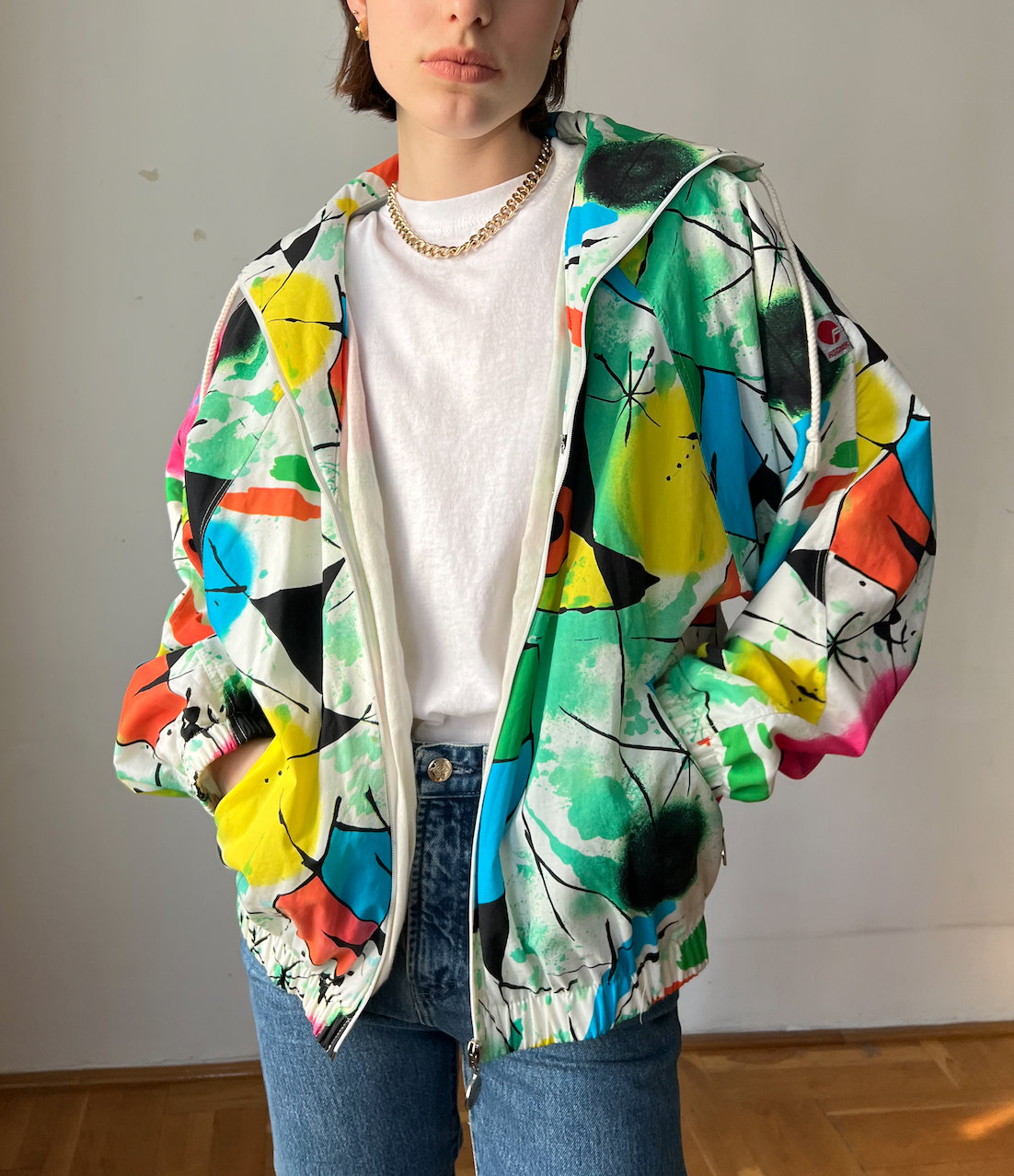 Vintage 80s Style Abstract Pattern Colorful Jacket / Jumper ...