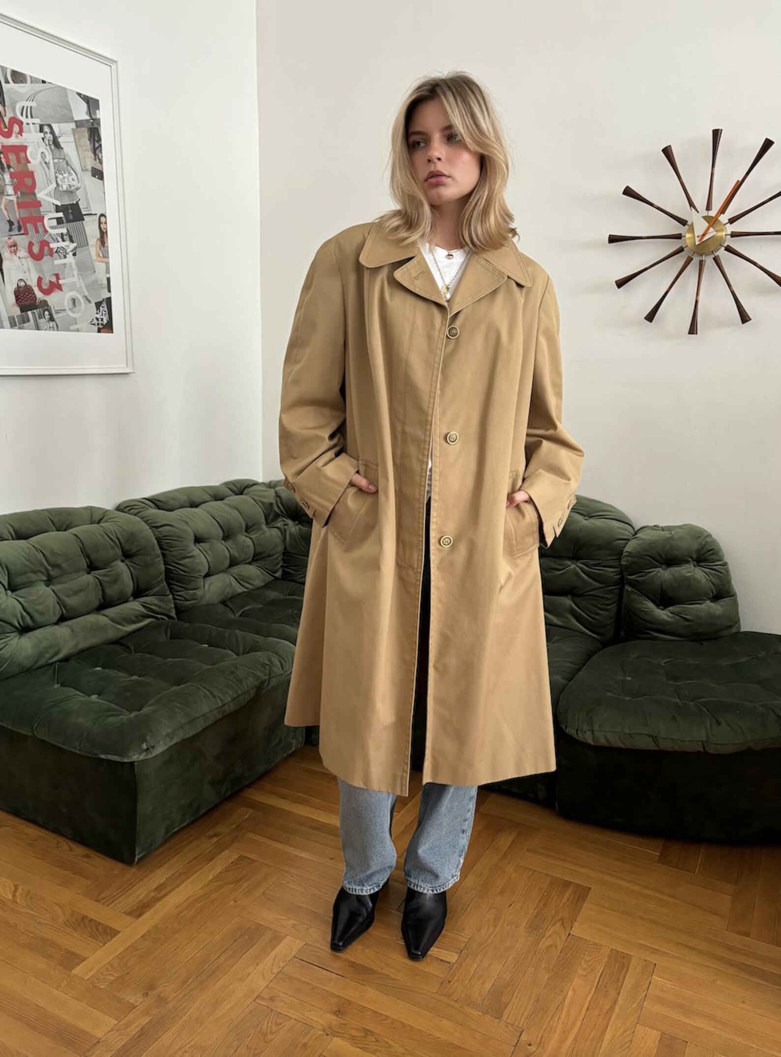 Vintage Beige / Send Color / Trench Coat / Jacket / Midi Coat - Etsy