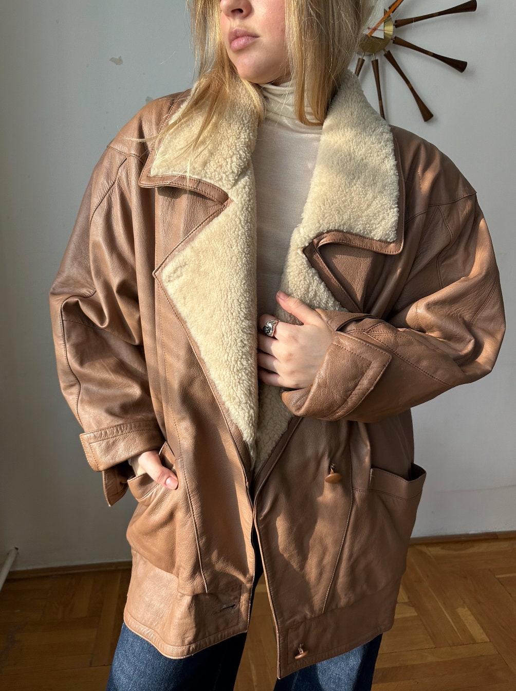 Vintage Light Brown Color Shearling Coat / Jacket / Winter - Etsy