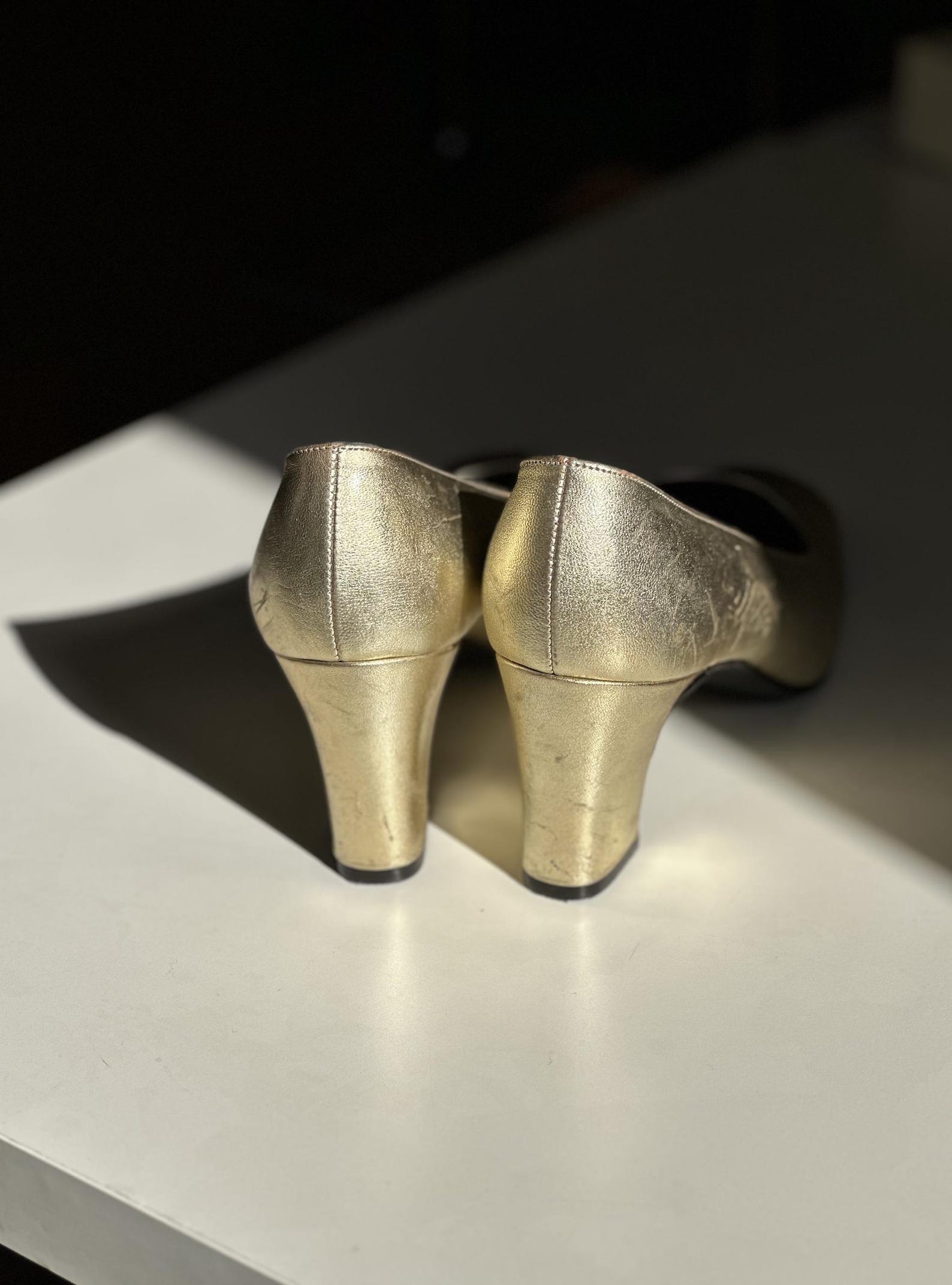 Vintage BALLY Leather Shoes Gold Color / Bally of England / Pump Shoes ...