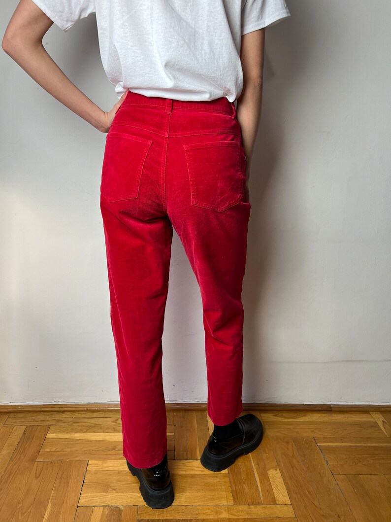 NAF NAF Corduroy Straight Leg High Waist Trousers / Size 36 - Etsy