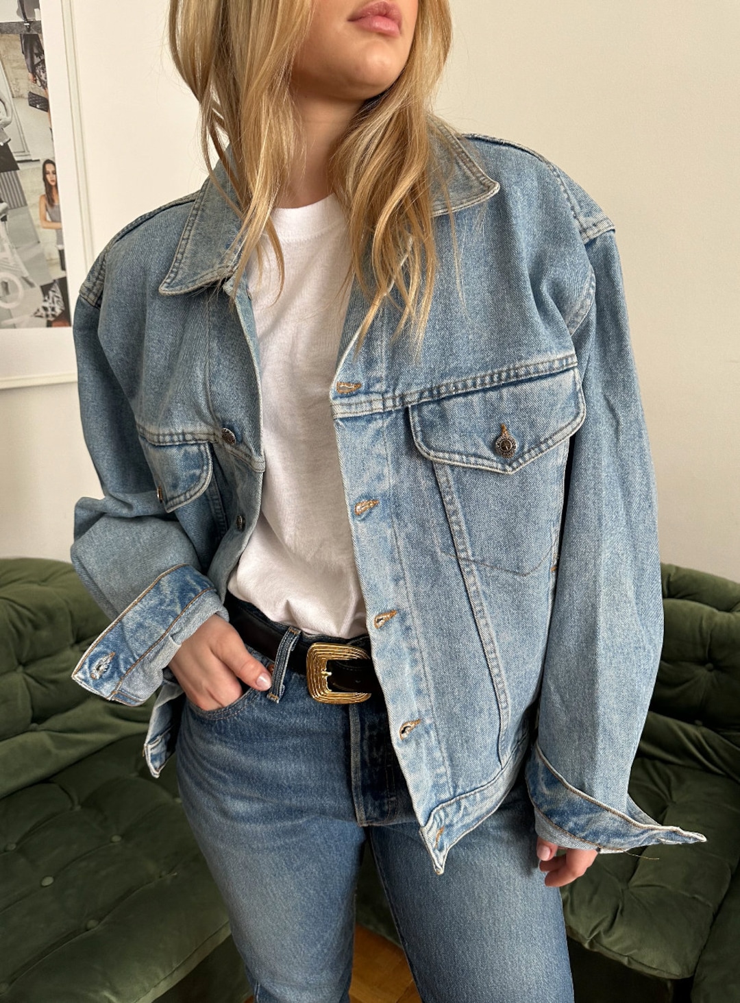 HUGO BOSS Super Cool Vintage Denim Jacket / Made in Italy / Size 50 - Etsy
