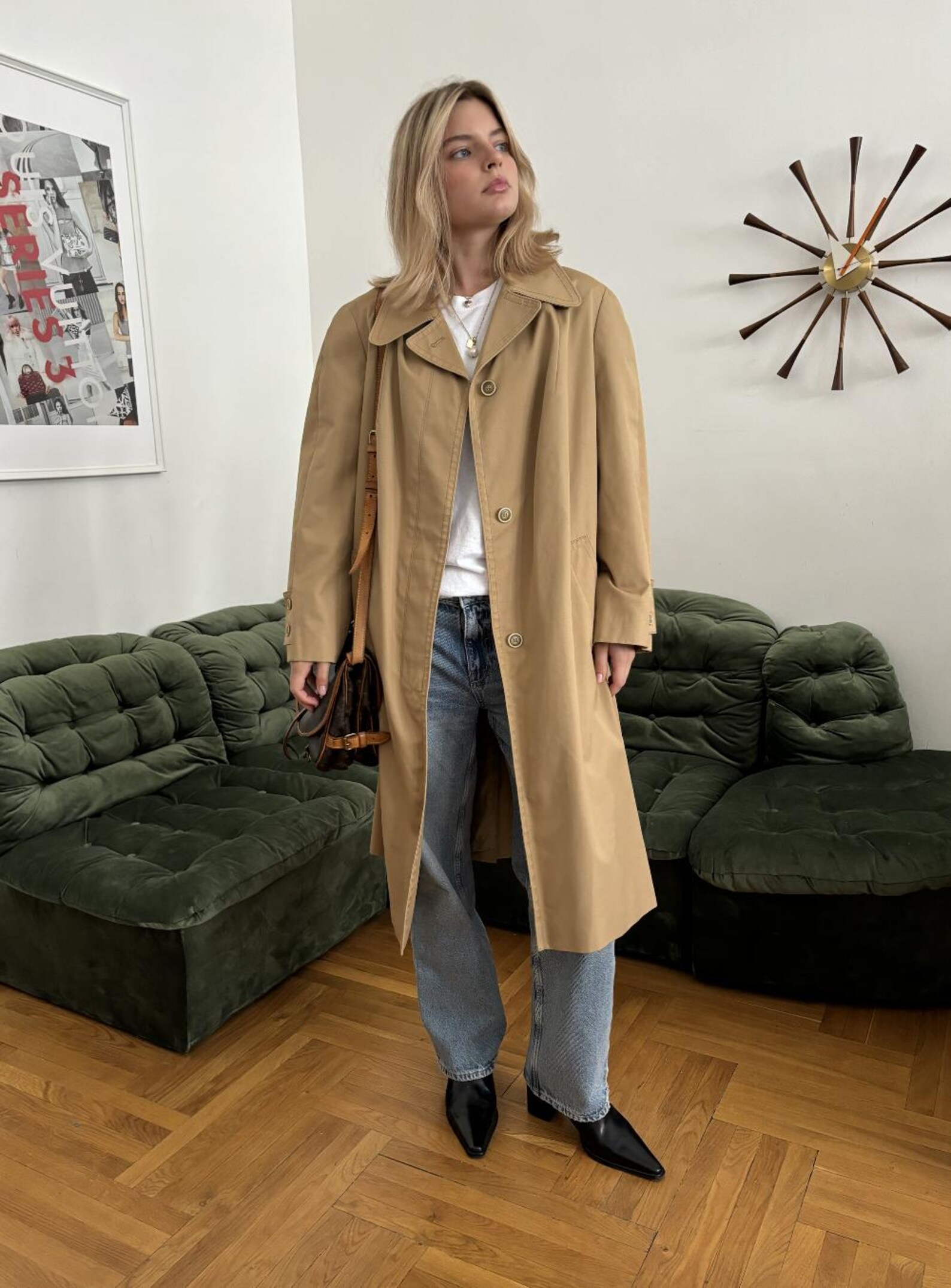 Vintage Beige / Send Color / Trench Coat / Jacket / Midi Coat - Etsy