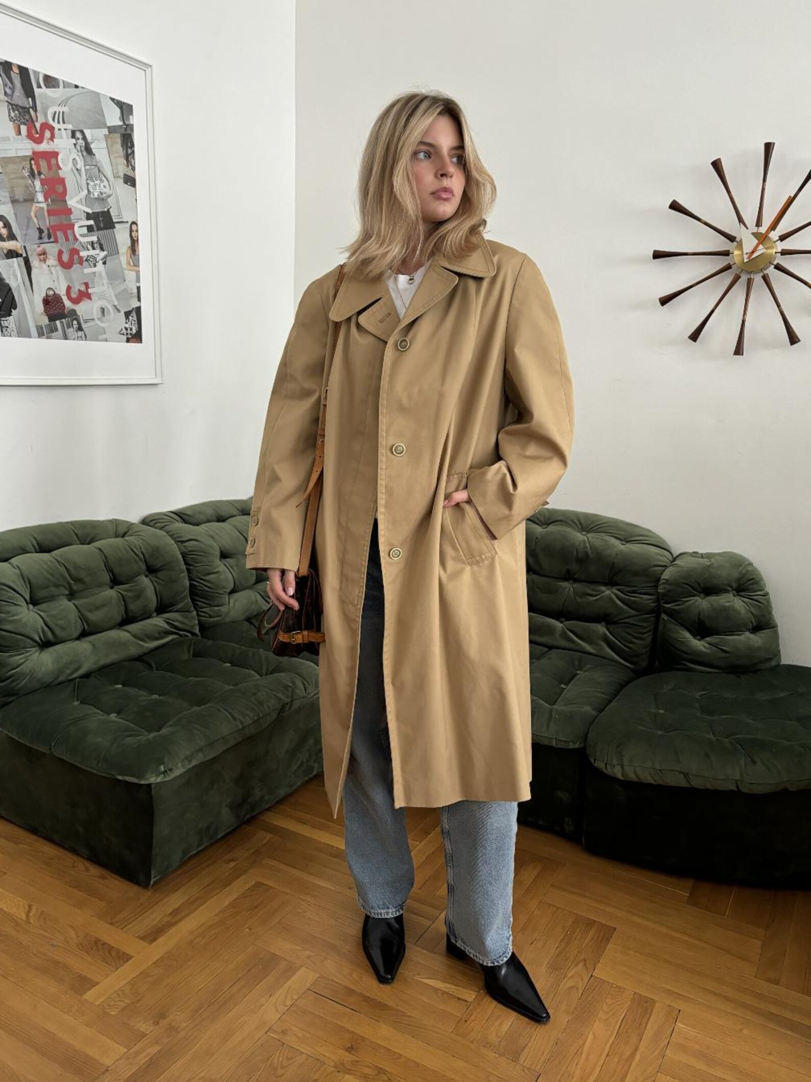 Vintage Beige / Send Color / Trench Coat / Jacket / Midi Coat - Etsy