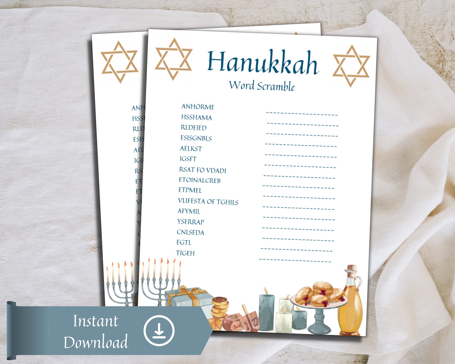Hanukkah Activity, Hanukkah Word Scramble Game, Holiday Word Scramble ...