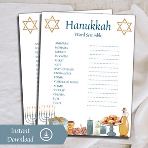 Hanukkah Activity, Hanukkah Word Scramble Game, Holiday Word Scramble ...