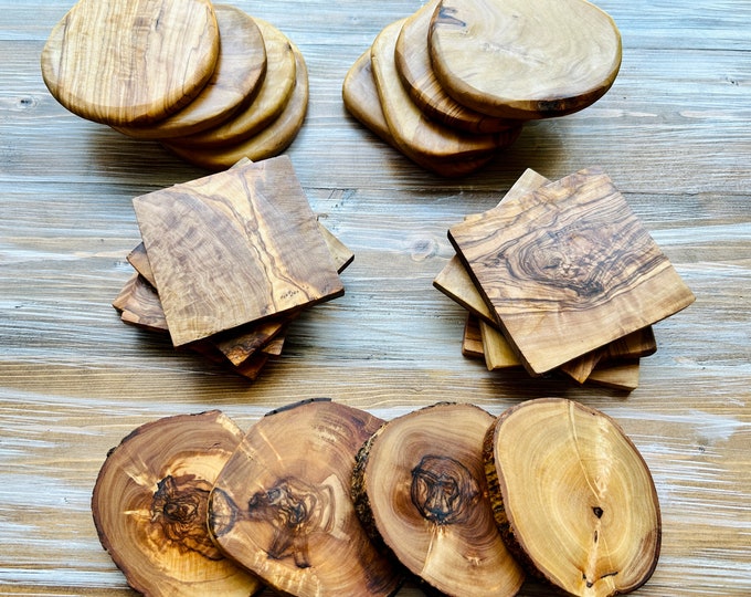 Olive Wood Coasters - Etsy