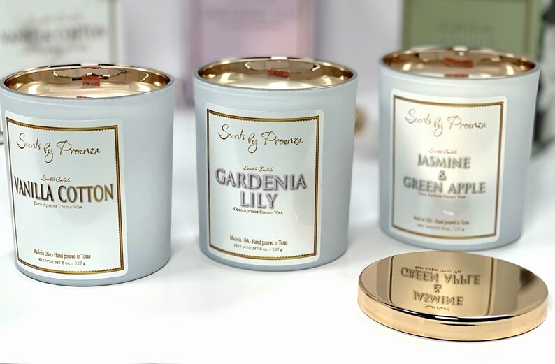 Jasmine & Green Apple Scented Candle - Etsy