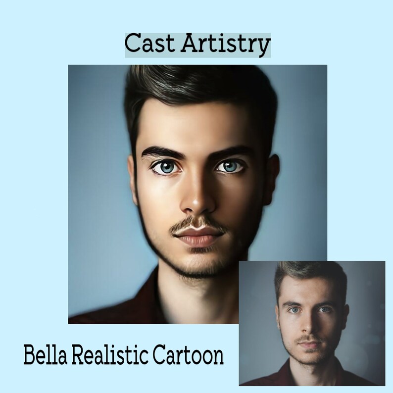 Custom Portrait 'bella' Realistic Cartoon Character - Etsy