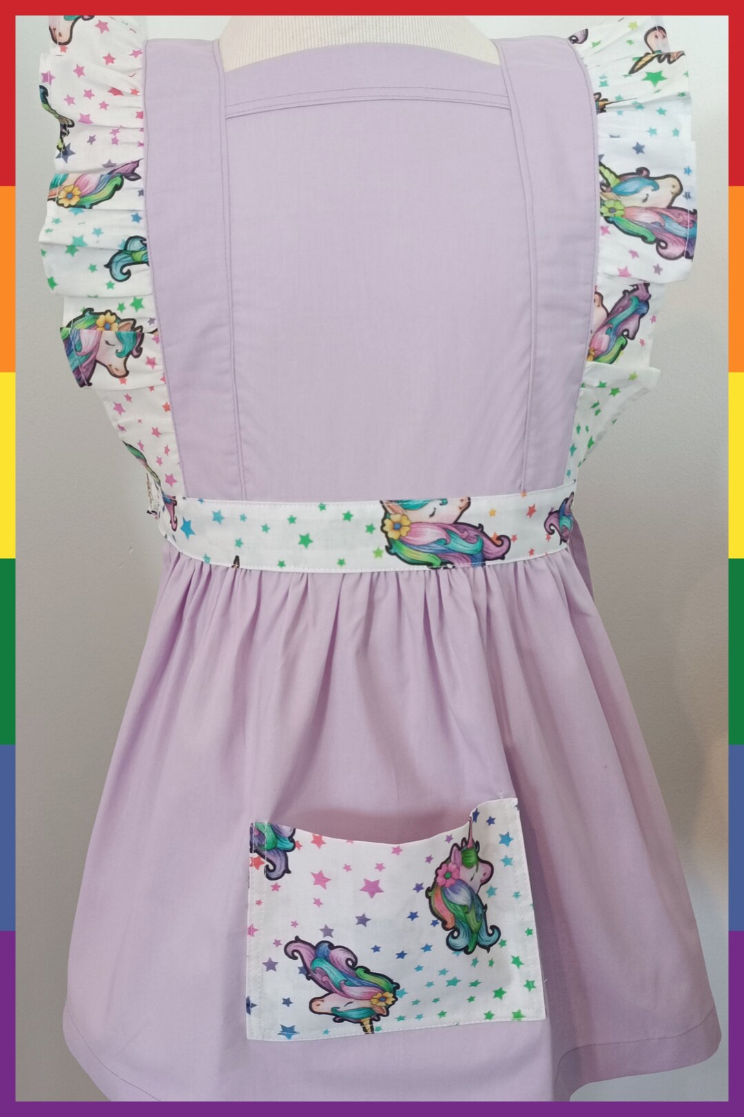 Mauve Unicorn Nursery School Apron/ Size 5/6 Years / Apron - Etsy