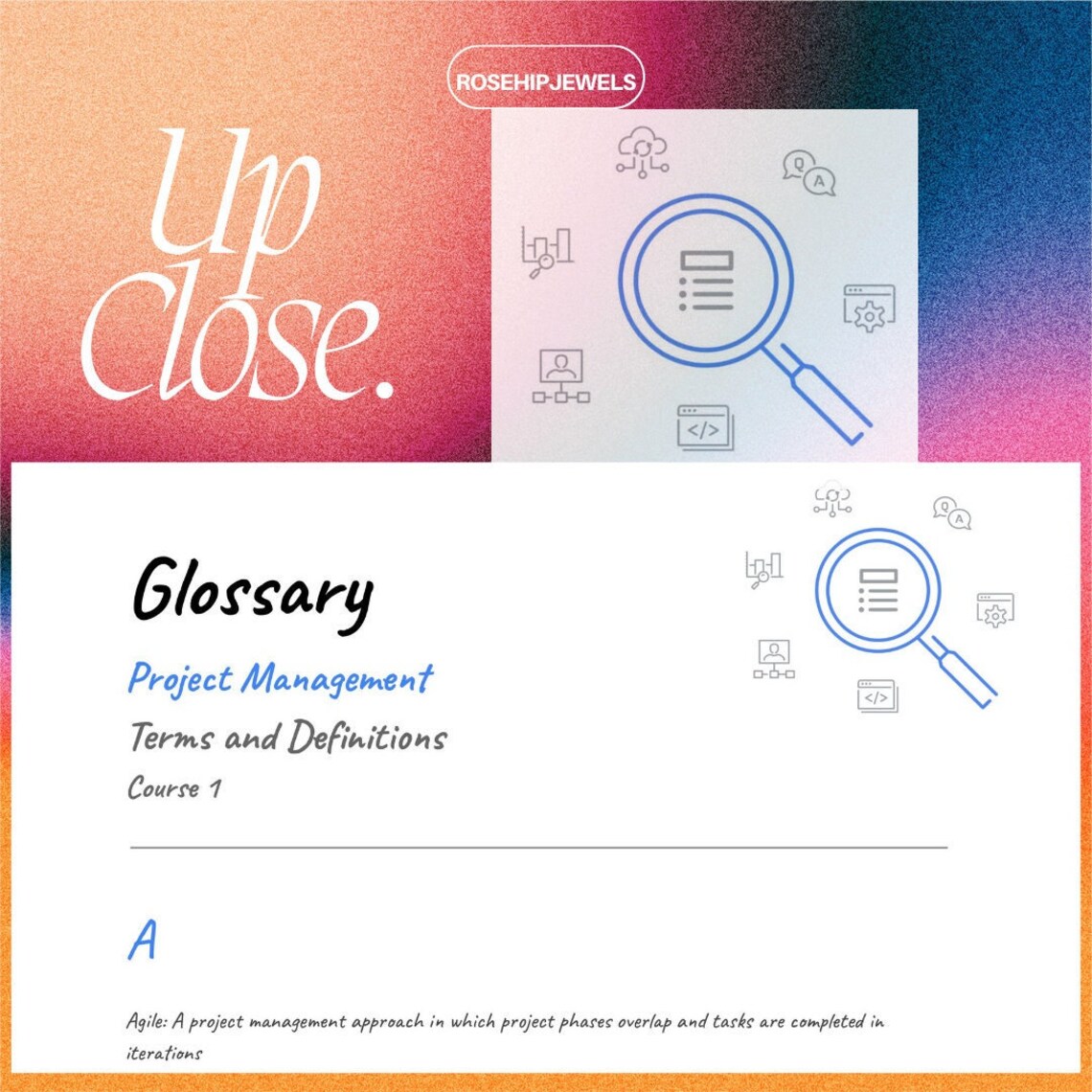 Vocabulary Glossary Template Terms and Definitions Customizable for ...