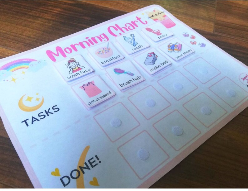Morning Routine Chart, Morning Checklist, Printable Chore Chart, Daily ...