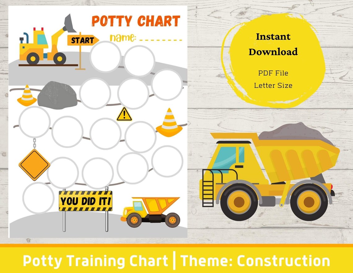 Potty Training Chart for Boys, Potty Chart Printable, Potty Reward ...