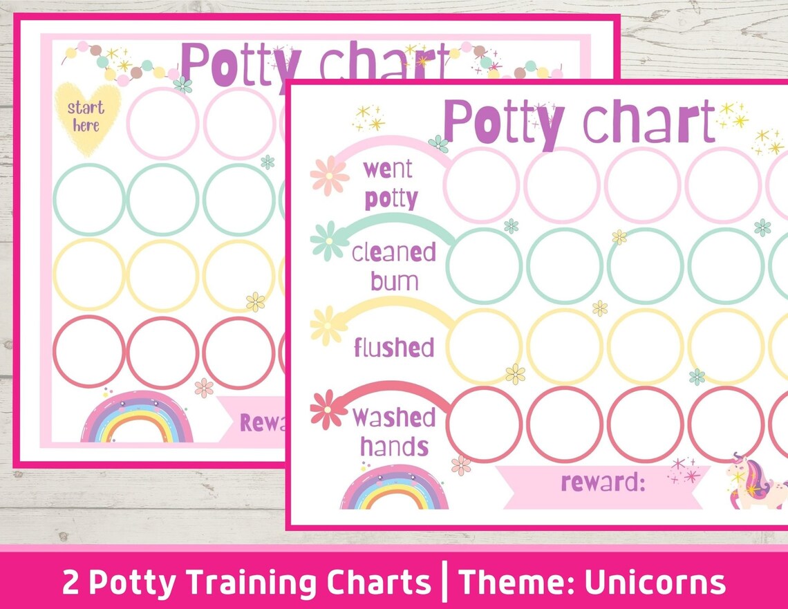 Potty Training Chart, Potty Chart Girl, Potty Reward Chart, Potty Chart ...
