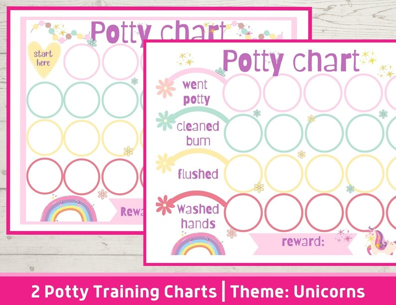 Potty Training Chart, Potty Chart Girl, Potty Reward Chart, Potty Chart ...
