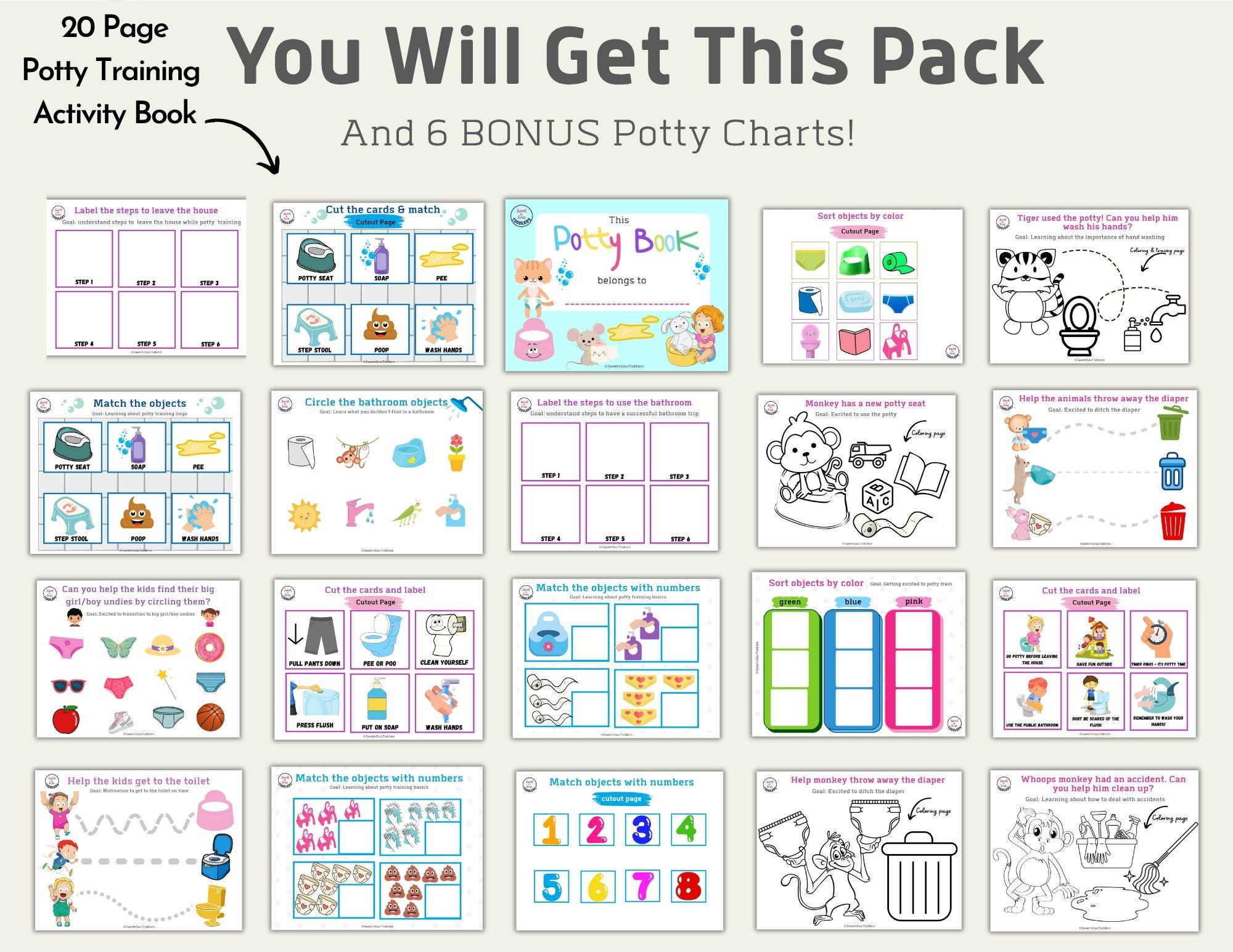 Potty Training Book, Potty Training Reward, Potty Training Poster ...