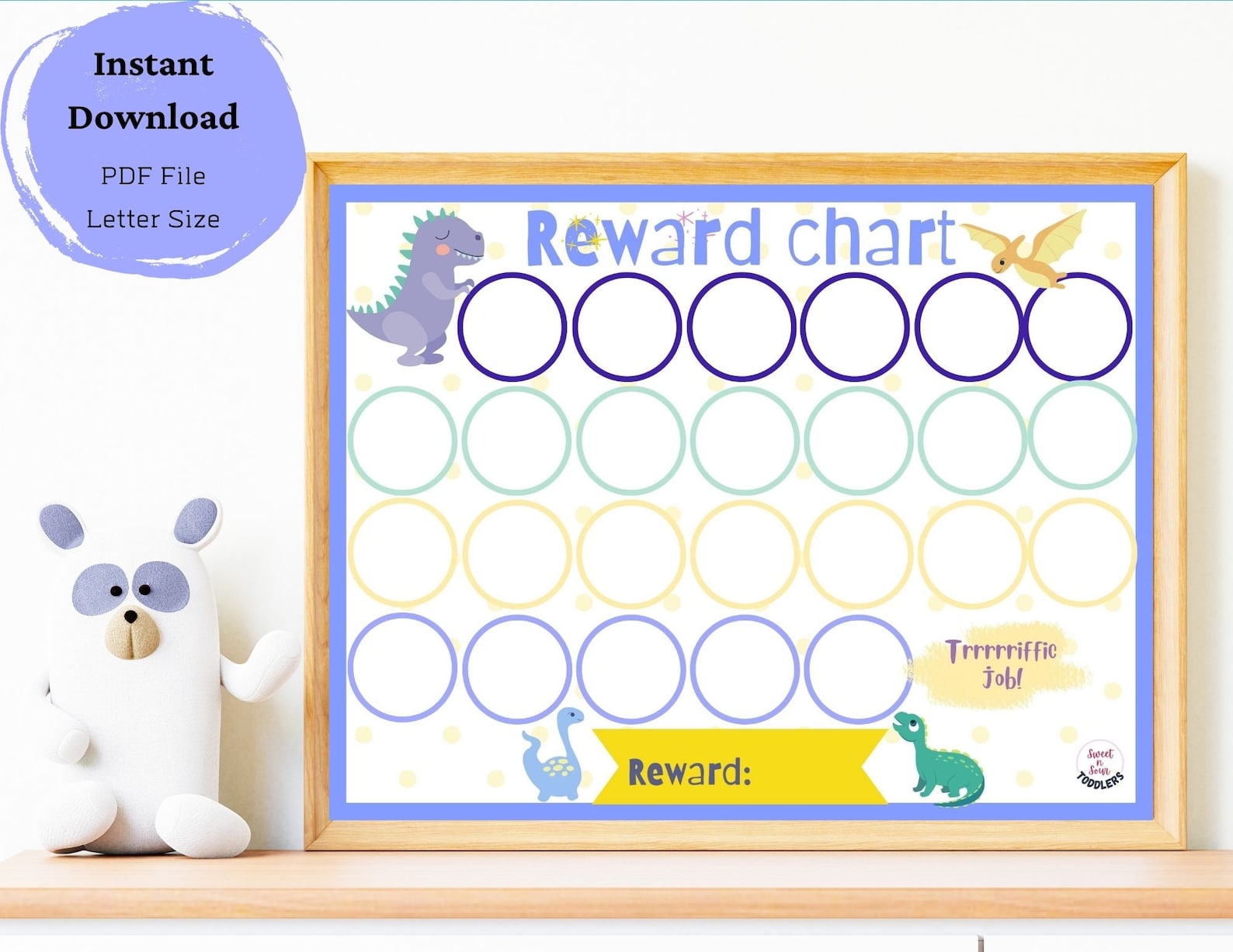 Reward Chart for Kids, Reward Chart Printable, Behavior Chart, Dino ...