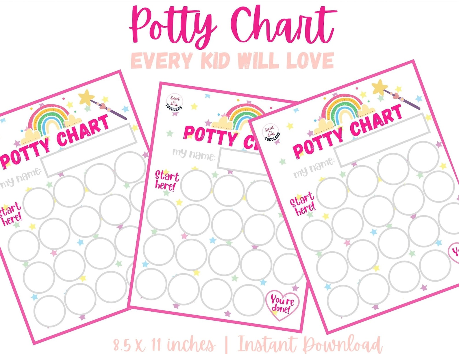 Potty Chart Girl, Potty Training Chart, Potty Chart Printable, Potty ...