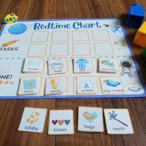 Bedtime Routine Chart, Bedtime Chart for Toddlers, Chore Chart for Kids ...