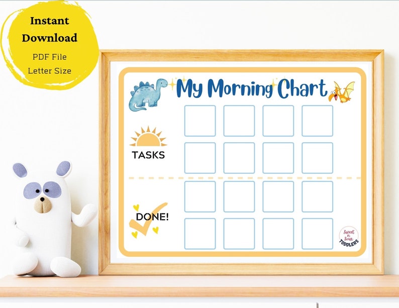 Morning Routine Chart, Morning Checklist, Printable Chore Chart, Daily ...
