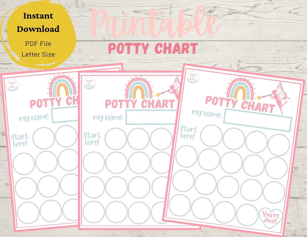 Potty Chart Girl, Potty Training Chart, Potty Chart Printable, Potty ...