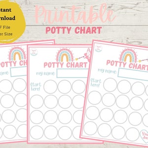 Potty Chart Girl, Potty Training Chart, Potty Chart Printable, Potty ...
