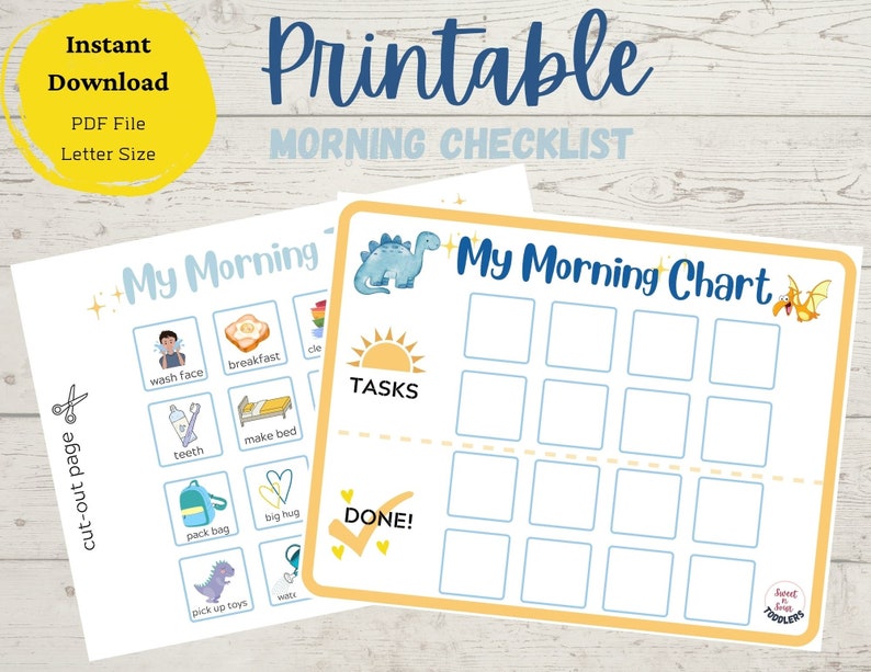 Daily Routine Chart for Kids, Printable Chore Chart, Kids to Do List ...